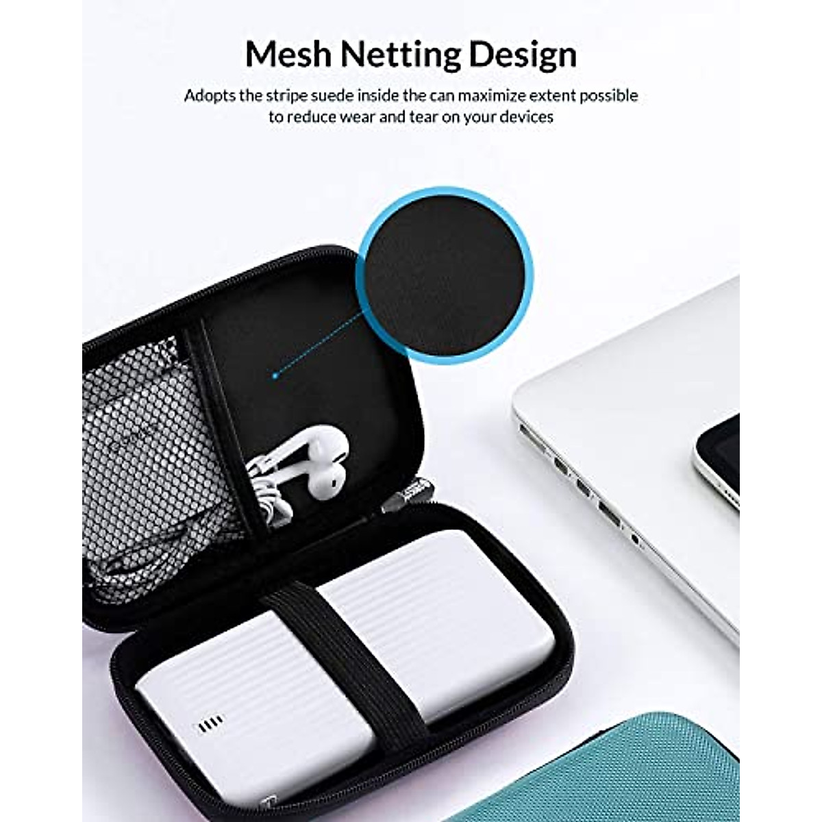 ORICO Hard Drive Case 2.5 inch External Drive Storage Carrying Bag Waterproof Shockproof with Inner Size 5.5x3.5x1.0inch for Organizing HDD and Electronic Accessories, Multi Colors (PHD-25)