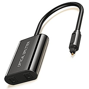 ANDTOBO 【Upgraded】 Digital Toslink Fiber Optical Splitter 1 in 2 Out Audio Adapter Cable【Signal Enhancement】