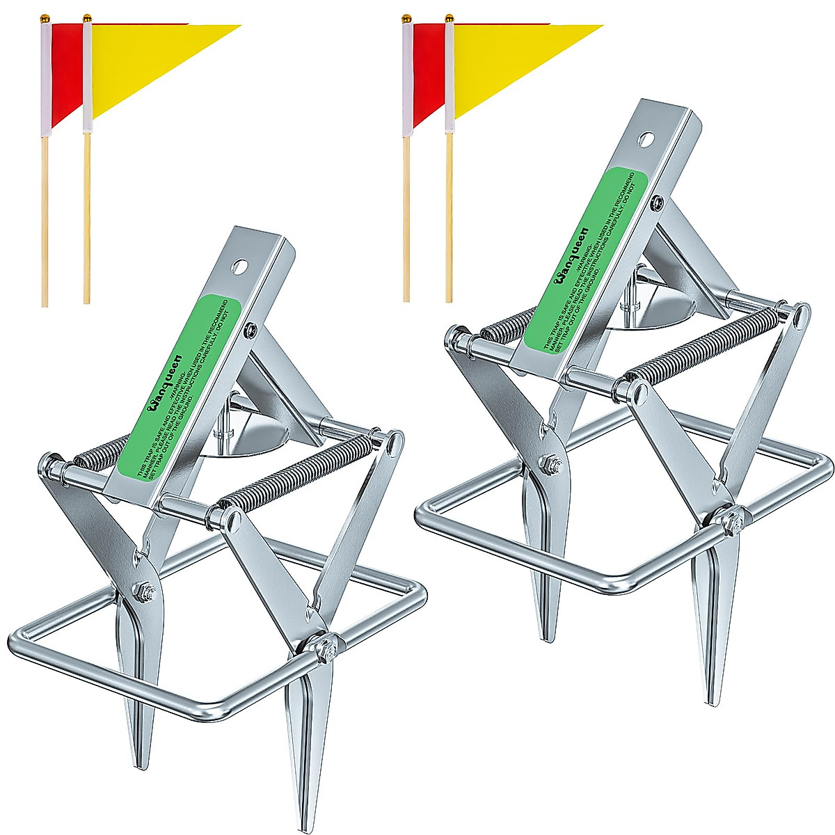 2 Pack Mole Traps That Kill Best, Vole Traps Outdoor Use Scissor Mole Traps for Lawns, Mole Trap Easy to Set Galvanized Steel Reusable Quick Capture Gopher