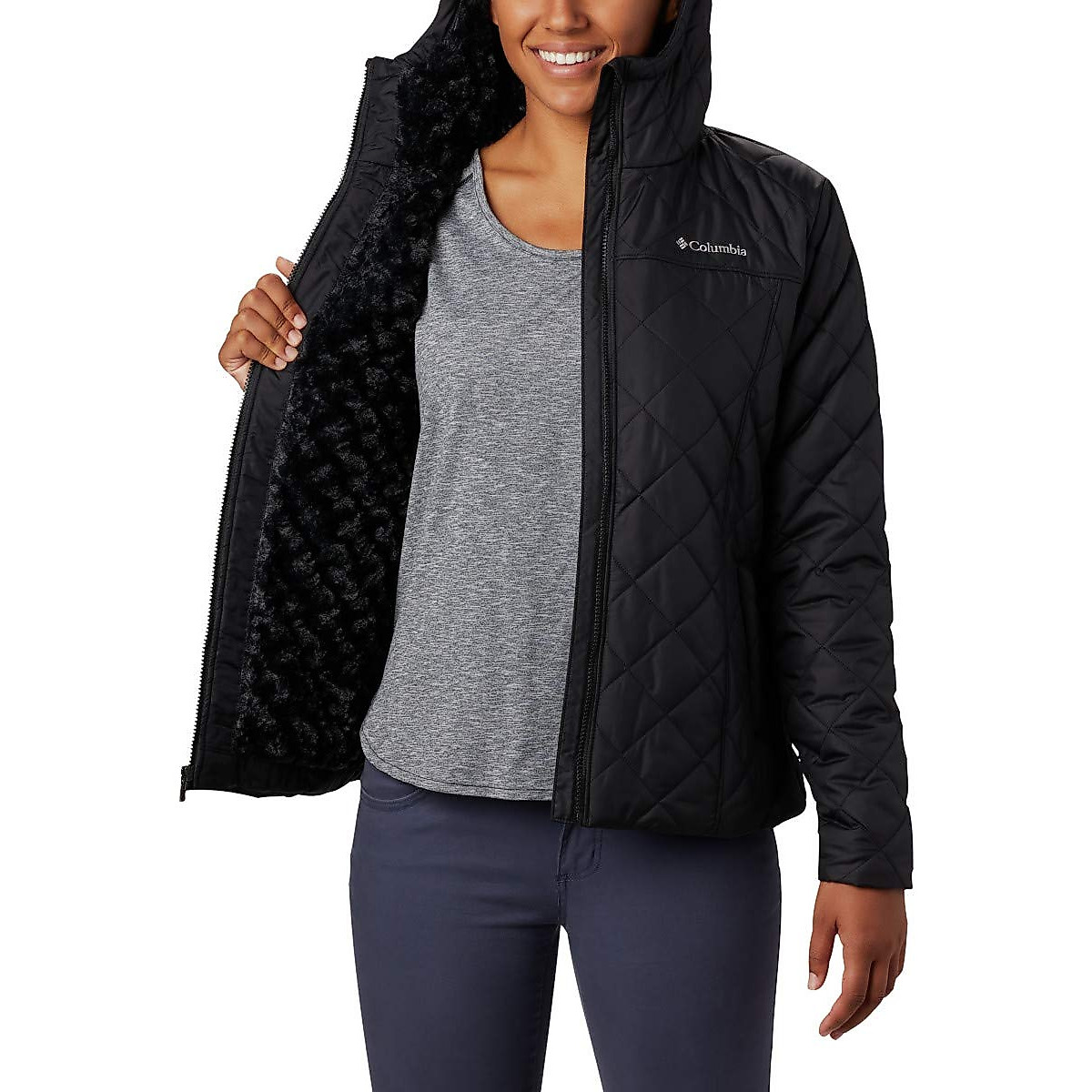 Columbia Women's Copper Crest Hooded Jacket, Black, 3X Plus