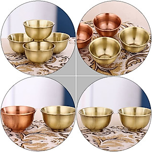 Vintage Tea Wine Drinking Cup: 2pcs Tea Bronze Cup Sake Cup Retro Sip Wine Cup Small Champagne Drinking Cup Chalices Gold Tea Mug