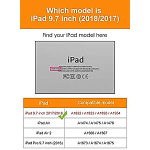 DTTO iPad 9.7 Case 2018 iPad 6th Generation Case / 2017 iPad 5th Generation Case, Slim Fit Lightweight Smart Cover with Soft TPU Back Case for iPad 9.7 2018/2017 [Auto Sleep/Wake] - Rose Gold