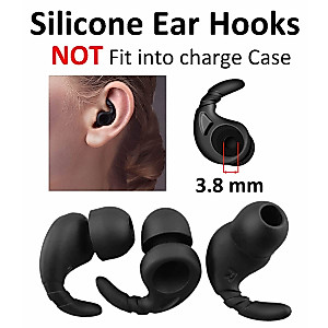 A-Focus [8 Pairs] WF-1000XM4 Ear Hooks Tips 【 Memory Foam & Silicone 】 Soft Replacement Comfortable Earbud Tips Wingtip Compatible with Sony WF-1000XM4 WF-1000XM3 WF-C500, 23515H Silver