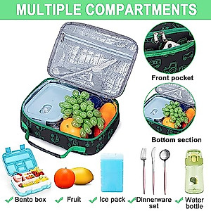 Bluboon Insulated Lunch Box for Kids Boys Girls School Lunch Bags Reusable Cooler Thermal Meal Tote for Picnic (Cartoon Car)
