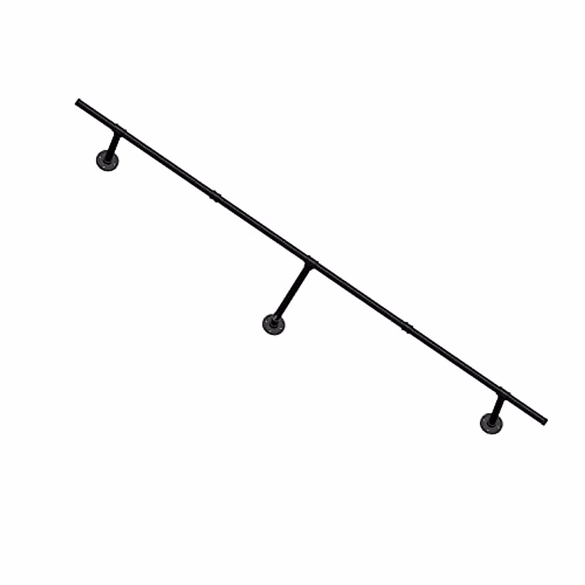 STARKOO Industrial Pipe Clothes Rack, 79inch Wall Mounted Garment Clothing Bar, Closet Storage,Hanging Rod,Heavy Duty Black Steel Iron for Laundry Room