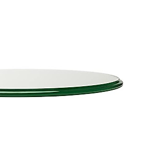 18" Round Tempered Clear Glass Table Top - 1/2" Thick with Ogee Edge