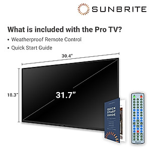 SunBrite Pro 2 Series 32-inch Full Sun Ultra Bright Outdoor TV, Full HD Weatherproof Television, 1500 nit Anti-Glare Screen, SB-P2-32-1K-BL