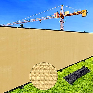 Shade&Beyond 4' x 25' Privacy Screen Fence Sand Heavy Duty 170 GSM Sand Fencing Mesh Shade Net Cover for Wall Garden Yard Backyard Indoor Outdoor Home Decoration FR01-F, Sand