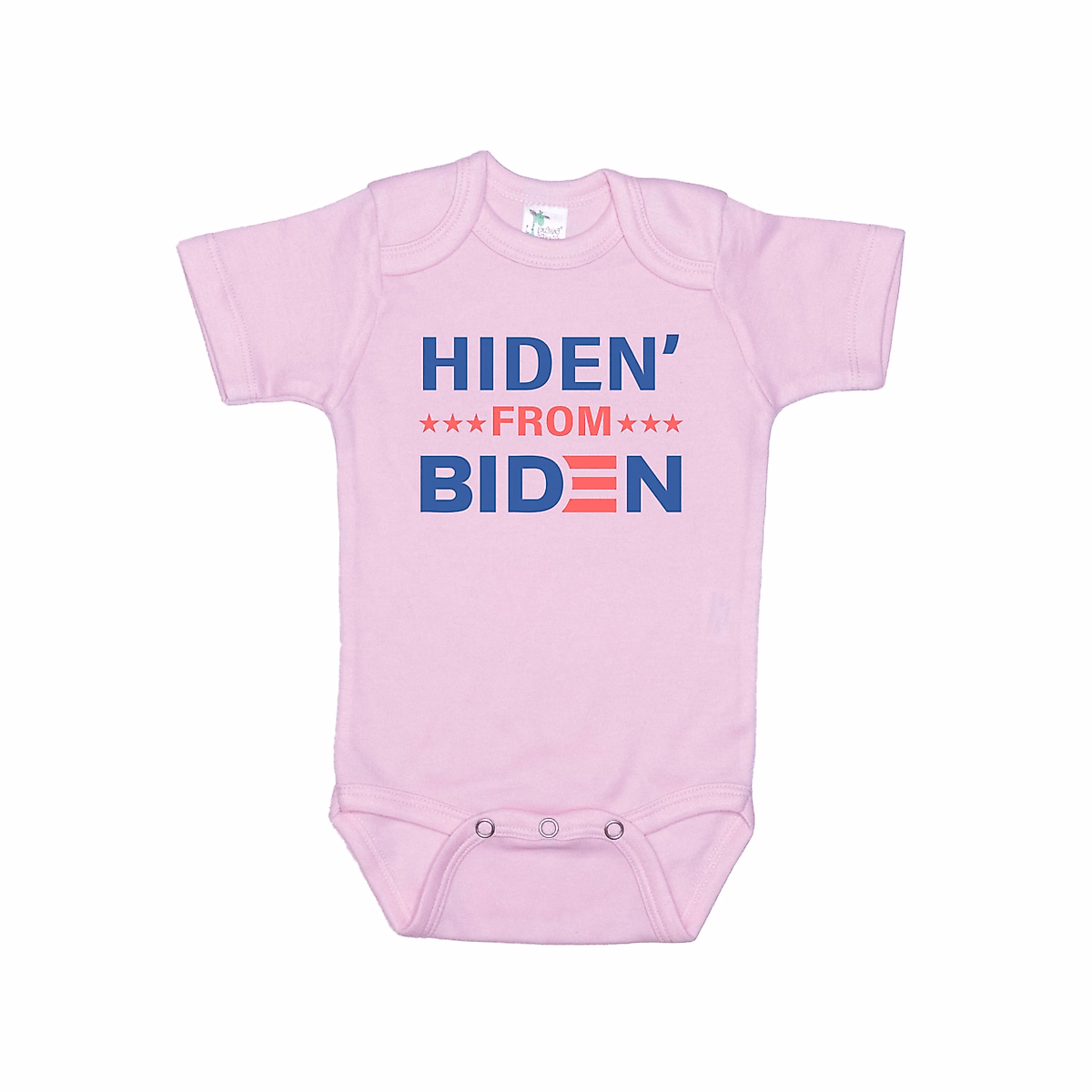 Ebenezer Fire Republican Onesie/Hiden' From Biden/Conservative Baby Outfit/Trump Bodysuit (PINK SHORT SLEEVE, 6-12M)