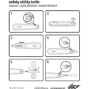 Slice 10554 Auto Retract Utility Knife, Finger Friendly, Safe Ceramic Blade Retracts Automatically, Lasts 11x Longer Than Steel, 1 Pack, Green