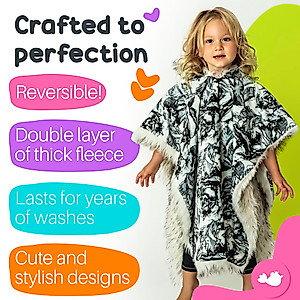 Birdy Boutique Car Seat Poncho for Kids – Safe to Use Over Seat Belts – Reversible Warm and Cozy Blanket – Easy on Easy Off and Doesn’t Impact Car Seat Performance – Floral Flur – One Size