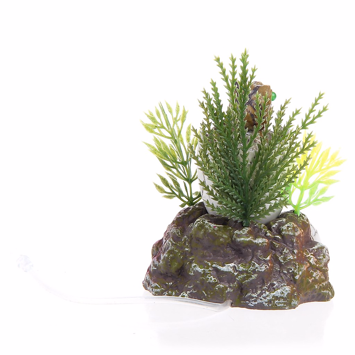 LOXGO Aquarium Decorations Small Ornaments Baby Dinosaur in Egg for Fish for Tank Aquatic Pet Supplies with Air Hose Aquarium Heater Light Thermometers Gravel Sand Decorations