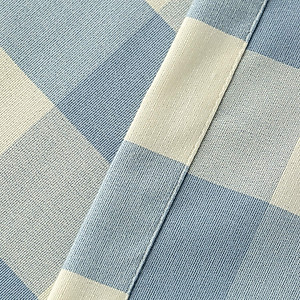 VOGOL Buffalo Check Valance for Windows, Blue and White Kitchen Garden Farmhouse Valance 18 Inch Long Rod Pocket Valance for Small Windows, One Panel