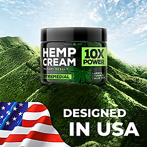 REMEDIAL PAX Instant Hеmp Cream – Soothes Discomfort in Muscles Joints Nerves Back Neck Knees Shoulders Hips – Maximum Joint Support – MSM Turmeric and Arnica – All-Natural Formula - Made in USA