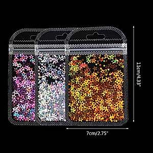 Stars Crystal Sequins Epoxy Resin Mold Filler Holographic Nail Sequins Glitter Flakes for Nail Art Decorations