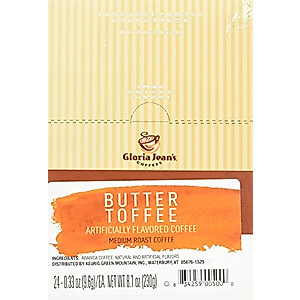 Gloria Jean's Coffees Butter Toffee for Keurig Brewers 24 K-Cups (Pack of 2) - 48 K-Cups Total
