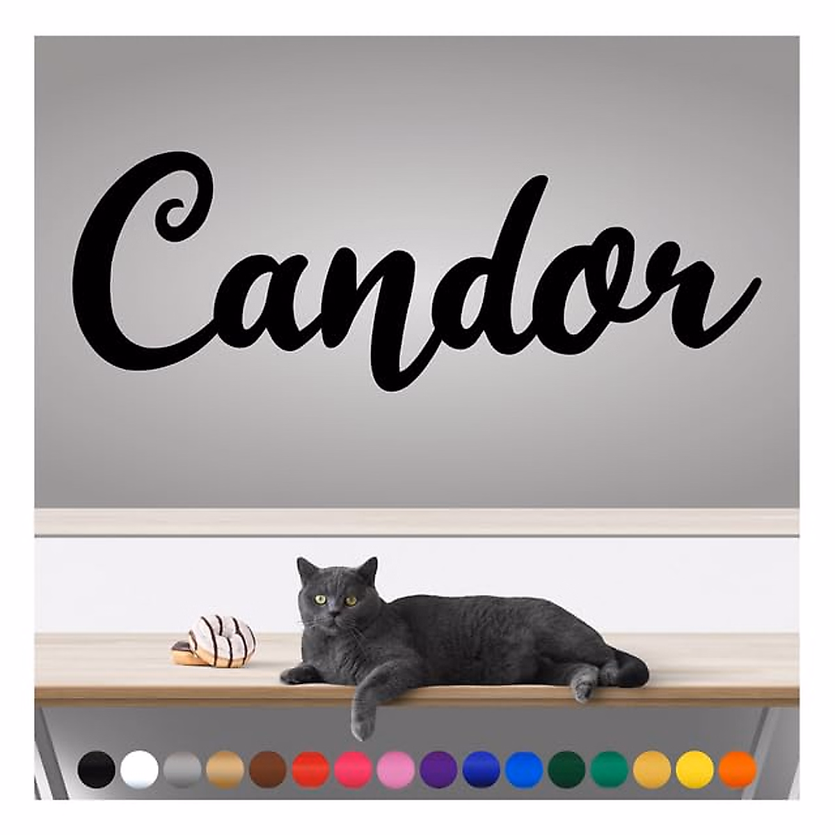 Transform Your Walls with Professional Grade, Outdoor Weatherproof Vinyl Stickers - Happy Sunday - UV Resistant, Made in The USA! Inspirational Words: Candor: 14 Inch, Satin Silver