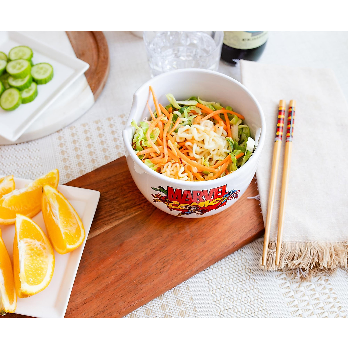 Marvel Comics The Avengers 20-Ounce Ramen Bowl and Chopstick Set