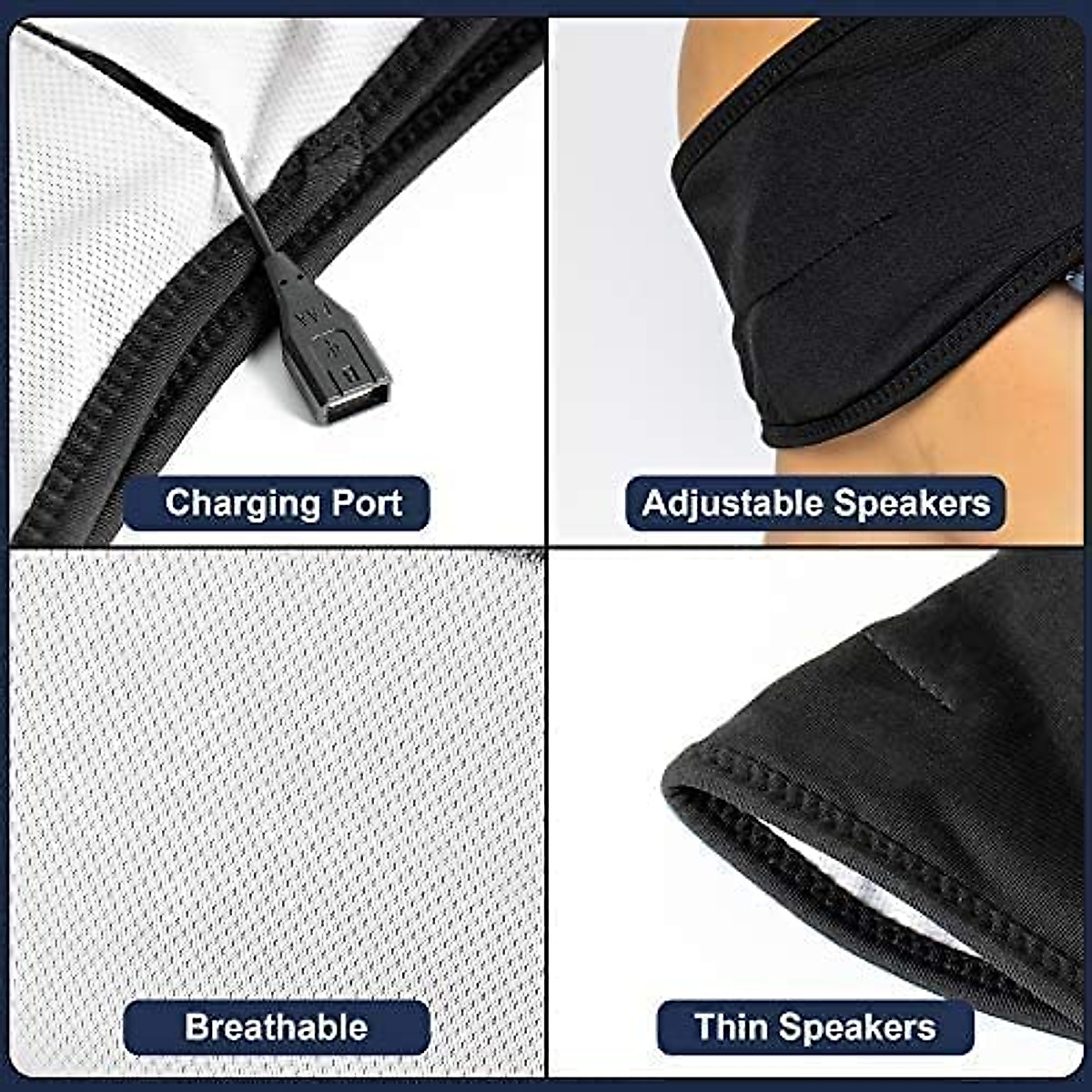 Perytong Sleep Headphones Wireless, Bluetooth Sports Headband Headphones with Ultra-Thin HD Stereo Speakers Perfect for Sleeping,Workout,Jogging,Yoga,Insomnia, Air Travel, Meditation