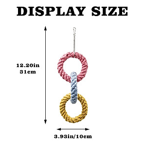 2 Pack Sugar Glider Hanging Three-Ring Climbing Toys, Colorful Sugar Glider Swing Toys, Sugar Glider Hamster Rats Toys, Cage Accessories for Sugar Glider Ferret Hamster Squirrel Chinchilla Parrots