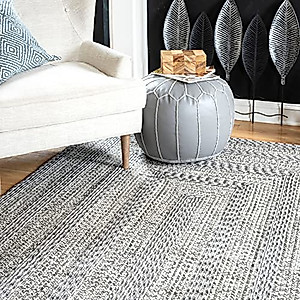 nuLOOM Rowan Braided Texture Indoor/Outdoor Area Rug, 9' x 12', Grey
