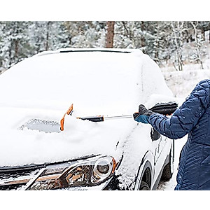 BIRDROCK HOME 39" Extendable Snow Brush with Detachable Ice Scraper for Car | 14" Wide Foam Head | Size: Car & SUV | Lightweight Aluminum Body with Ergonomic Grip | Windshield & Paint Safe…