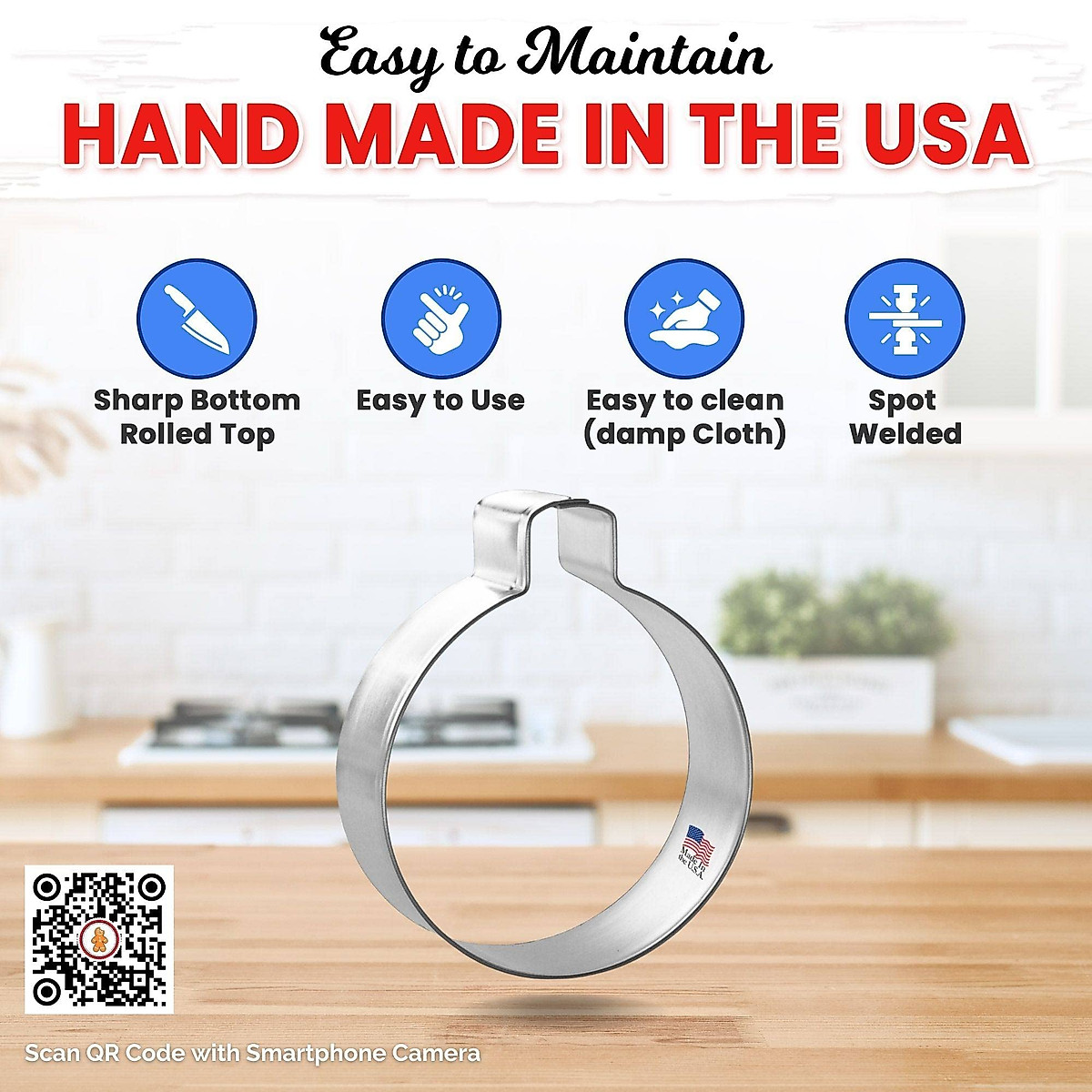 Foose Ornament Bobber Cookie Cutter 3 Inch –Tin Plated Steel Cookie Cutters – Ornament Bobber Cookie Mold