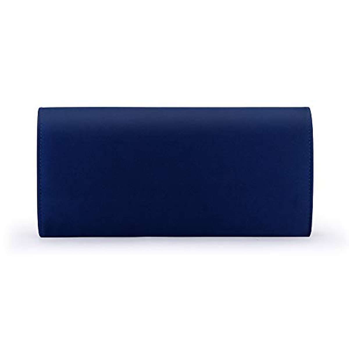 Mulian LilY M092 Women Satin Rhinestones Evening Bags Prom Bridal Clutch Purse Cross Body With Detachable Chain Strap Navy