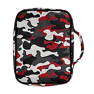 Rnyleeg Camouflage Bible Cover Bible Case for Women Girls Men Boy Carrying Book Case Church Bag Bible Protective Bag with Handle and Zippered Pocket