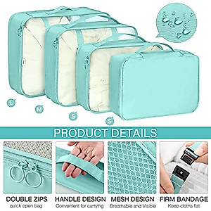 8 Set Packing Cubes for Travel, Travel Luggage Packing Organizers, Travel Accessories Large Toiletries Bag for Clothes Shoes Cosmetics Toiletries (8 Pack, Blue)