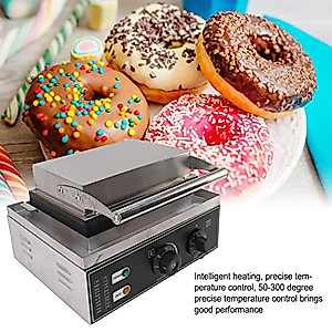 Doughnut Machine, 5 Holes Double Sided Heating Doughnut Machine Stainless Steel Commercial Waffle Donut Machine for Restaurant Bakery Snack Bar Street Vendor Home (US Plug 110V 110V)