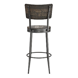Hillsdale Jennings 30" Metal Farmhouse Bar Stool in Gray Finish