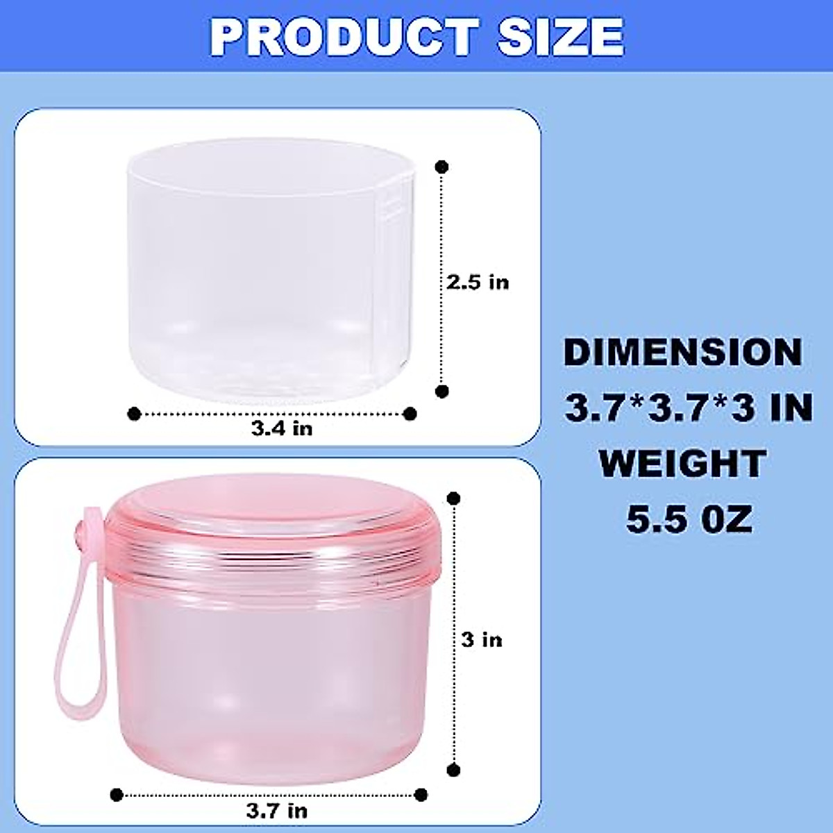 Denture Case, Leak Proof Denture Bath Cup for Travel, Denture Container Cups for Soaking Full & Partial Dentures, Retainers, Denture Cleaning Kit Holder Box with Denture Cleaner Brush-Transparent Pink