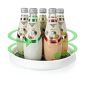 PETTYOLL 3PCS Lazy Susan Turntable, 10Inch Non-Skid Lining Kitchen Storage Turntable for Cabinet, Pantry, Refrigerator, Countertop, Gray