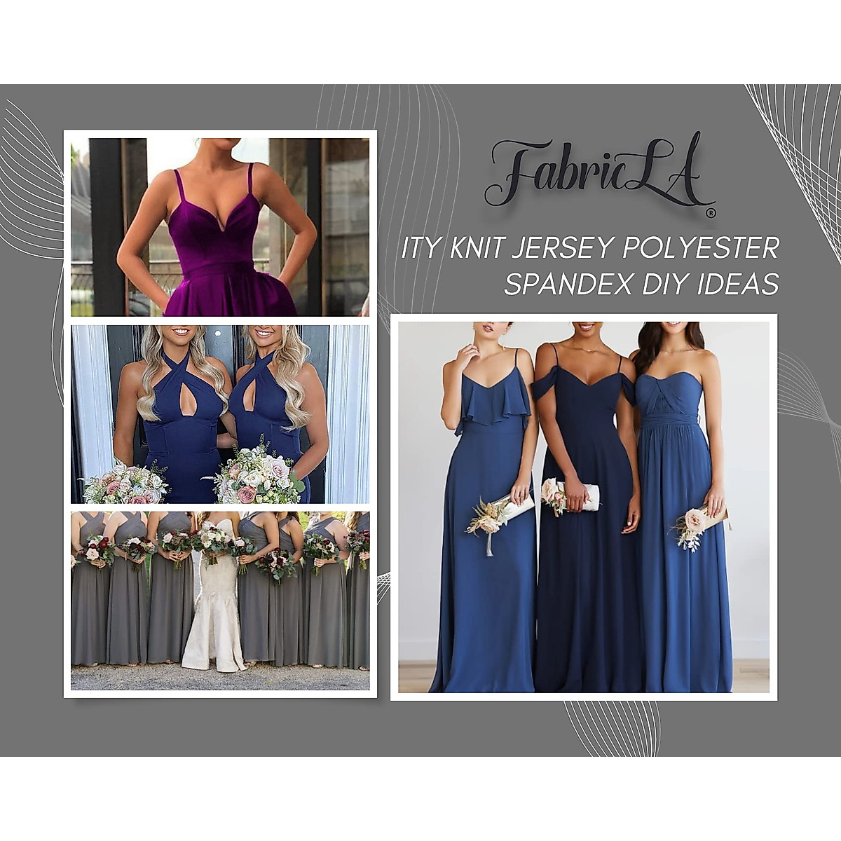 FabricLA ITY Fabric Polyester Spandex, 2 Way Stretch, 58" - 60" Wide (1 Yard) - White