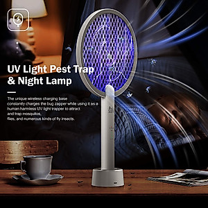 PAL&SAM Bug Zapper, Mosquito Killer USB/Rechargeable, Electric Fly Swatter Lamp & Racket 2 in 1 for Home, Bedroom, Kitchen, Patio (BZ02)