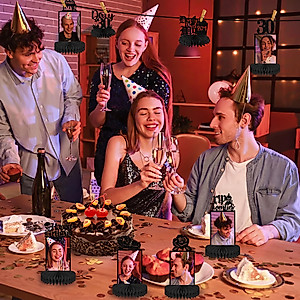 KEKERORA 8PCS Rip 20s Birthday Honeycomb Centerpiece 30th Birthday Photo Table Centerpiece Party Decoration Set Gothic Death to My Twenties Table Toppers Centerpieces for Funeral 30th Bday Men Women