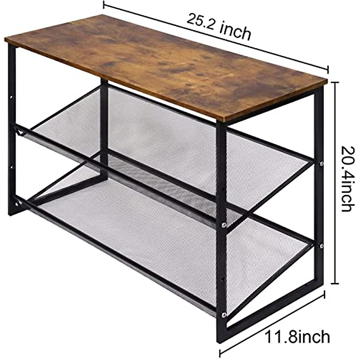 Garden 4 you 3-Tier Tilting Adjustable Freestanding 2PC Shoe Rack 6-Pairs 25.2 In Length For Durability And Stability For Entryways, Hallways, Closets, Dormitory Rooms, And Industries，Brown