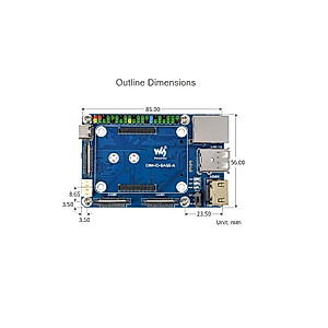 for Raspberry Pi Compute Module 4 IO Board,Mini Base Board (A) Lite Version with Standard CM4 Socket and Color-Coded Raspberry Pi 40PIN GPIO Header Onboard CSI/DSI/FAN/HDMI/USB/RJ45 Connectors