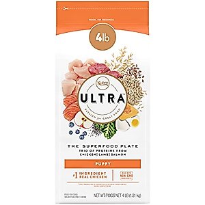 Nutro Ultra High Protein Natural Dry Dog Puppy Food with a Trio of Proteins from Chicken Lamb and Salmon, 4 lb. Bag
