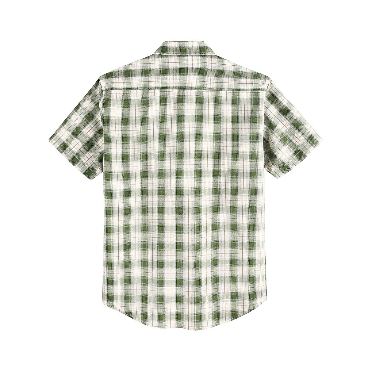 COOFANDY Men's Short Sleeve Plaid Dress Shirt Classic Fit Wrinkle-Free Casual Button Down Checked Shirts with Pocket Green, Large