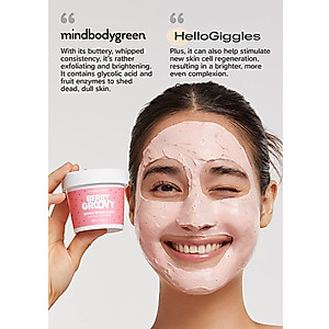 I DEW CARE Wash-Off Face Mask - Berry Groovy | Illuminate with Glycolic Acid and Raspberry, For Dry Skin, 3.38 Oz