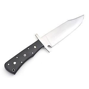 Nooraki - 15" Handmade Full Tang Hunting Knife with Leather Sheath, Multipurpose Bowie Knife with Micarta Handle for Everyday Carry, Outdoor Camping and Hunting