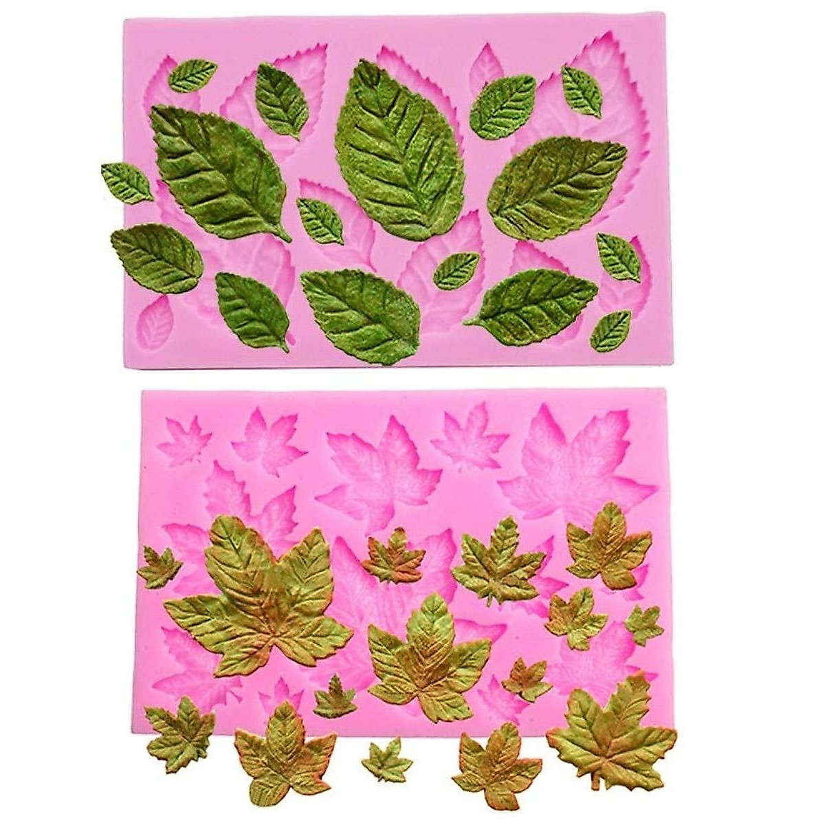 Leaf Mold Silicone Leaves Fondant Molds,Tree Leaves Mold for Cake Decoration,Maple Leaves Candy Mold,Cupcake Topper,Polymer Clay,Crafting,Chocolate,Resin Mold