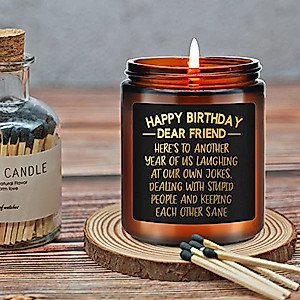 Maybeone Birthday Gifts for Best Friends - Happy Birthday Dear Friend - Lavender Scented Candle Gifts for Women Friend - Friendship Gifts for Her, Him, Besties, BFF, Soul Sister