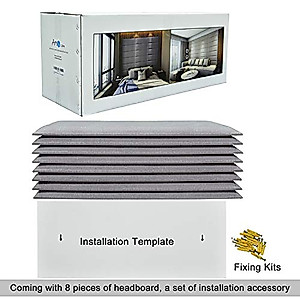 Art3d Padded Bed Headboard for Queen/Twin/King/Full-Removable-Sized 31.5x11.8inches Pack of 8pcs-Gray, Upholstered Wall Panels for Interior Wall Decor