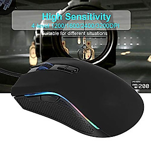 Gojiny Gamer Mice 7 LED Backlits Wired RGB Optical Gaming Mouse 1200 1600 2400 3200DPI for Windows 7 8 10 2000 XP