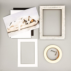 11x14 Mat Bevel Cut for 9x12 Photos - Acid Free White Linen Canvas Precut Matboard - for Pictures, Photos, Framing - 4-ply Thickness