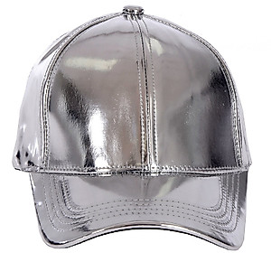 Gary Majdell Sport Unisex Metallic Baseball Cap with Adjustable Strap (Silver)