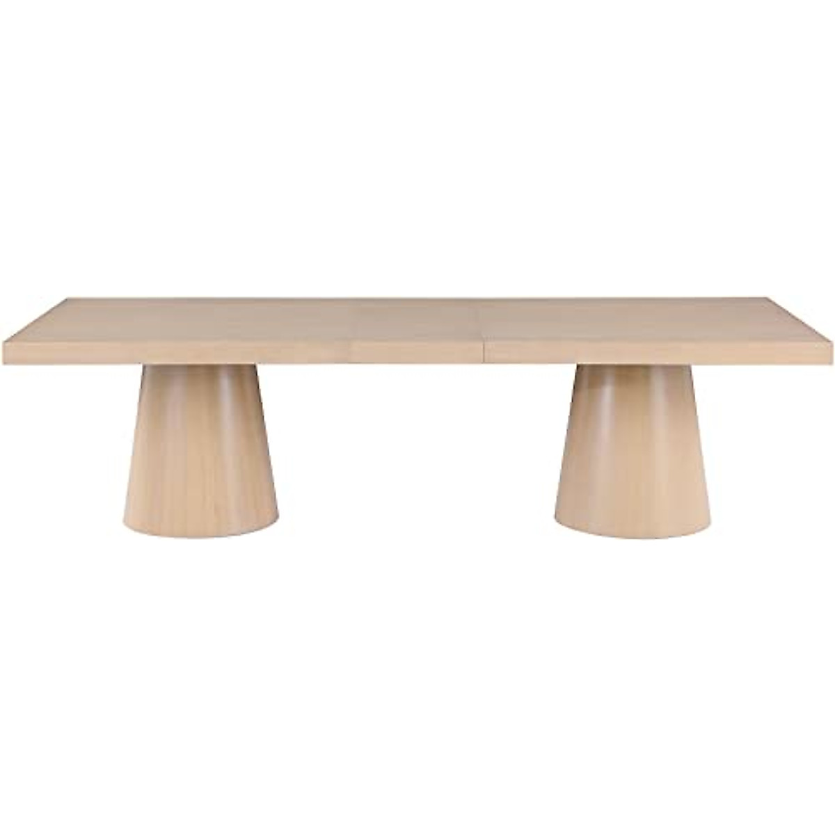Meridian Furniture 502Oak-T Tavolo Collection Modern | Contemporary Dining Table, Rich Natural Oak Finish, MDF With Natural Oak Veneer, 2 Table Leaves Included, 95" / 113.5" / 132" W x 47.5" D x 31" H